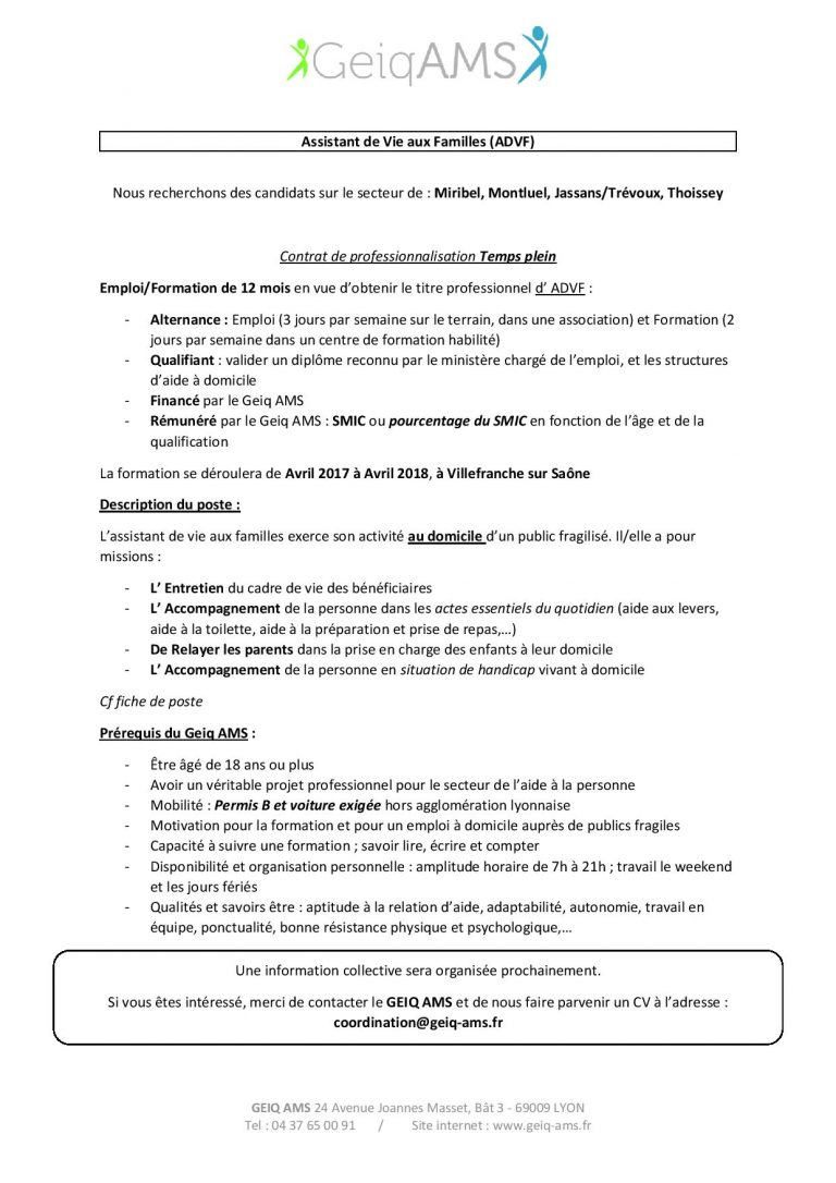 Nouvelle session ADVF – Geiq AMS